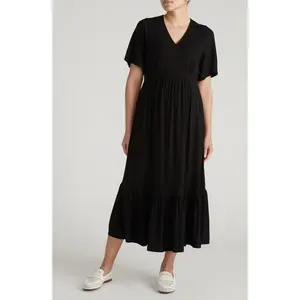 Universal Standard Ravello Liquid Jersey Midi Dress - Black
