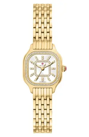Michele Mini Meggie Mother-of-pearl & Diamond Bracelet Watch - Gold