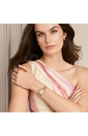 Michele Mini Meggie Mother-of-pearl & Diamond Bracelet Watch - Gold