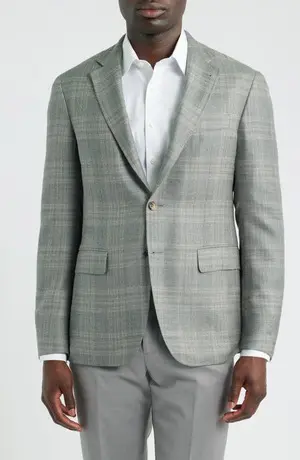 Canali Kei Plaid Wool - Light Grey