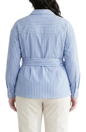 STANDARDS & PRACTICES Striped Wrap Front Shirt