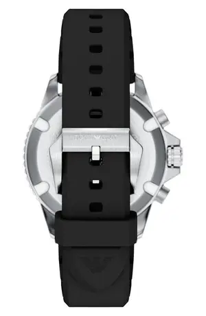 Emporio Armani World Explorer Solar Chronograph Silicone Strap Watch