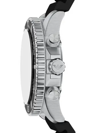 Emporio Armani World Explorer Solar Chronograph Silicone Strap Watch