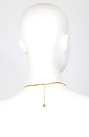 ATHRA LUXE Imitation Pearl And Pavé Cross Layered Y-necklace