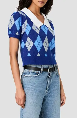 French Connection Koda Argyle Knit Combo Sweater