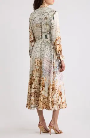 Elie Tahari Seraphine Belted Maxi Shirtdress