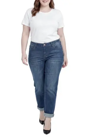 STANDARDS & PRACTICES Cuffed High Waist Straight Leg Jeans