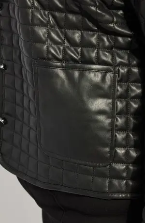Lyssé Agnes Quilted Faux Leather Crop Jacket