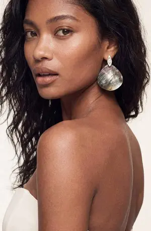 Ettika Shell Statement Drop Earrings