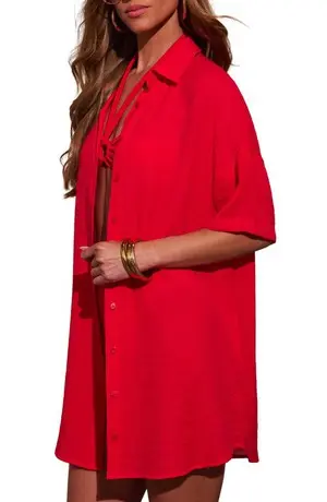 VICI Whispe Coast Cover-up Shirt - Red