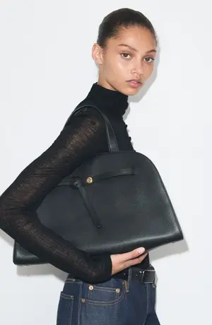 Tory Burch Romy Leather Satchel - Black