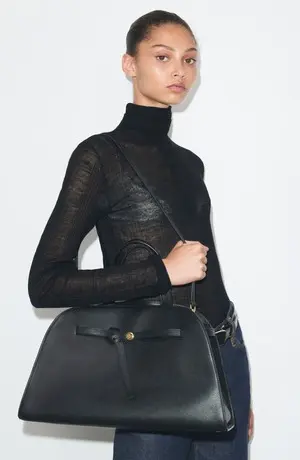 Tory Burch Romy Leather Satchel - Black