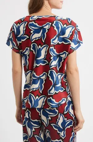 Anne Klein Cowl Neck Floral Top