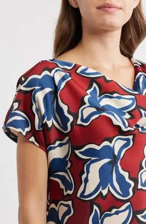 Anne Klein Cowl Neck Floral Top
