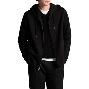 Vince Scuba Full Zip Hoodie - Black