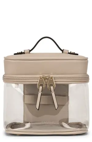 CALPAK Clear Train Case - Stone