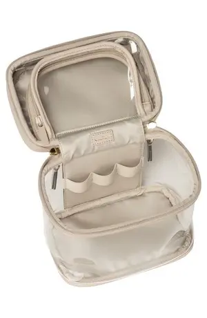 CALPAK Clear Train Case - Stone