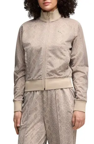 PUMA T7 Snake Print Track Jacket - Mouse Gray