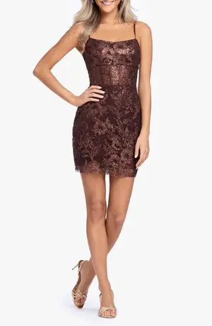 BLONDIE NITES Sequin Corset Cocktail Minidress