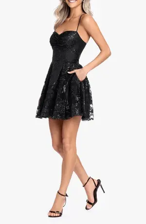 BLONDIE NITES Pinch Glitter Party Minidress