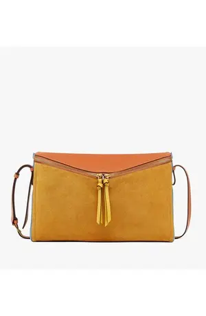 Mcm Large Shoulder Bag In Suede And Calf Leather