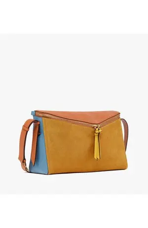 Mcm Large Shoulder Bag In Suede And Calf Leather