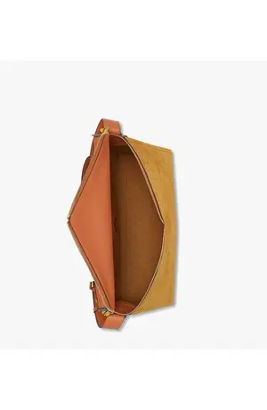 Mcm Large Shoulder Bag In Suede And Calf Leather
