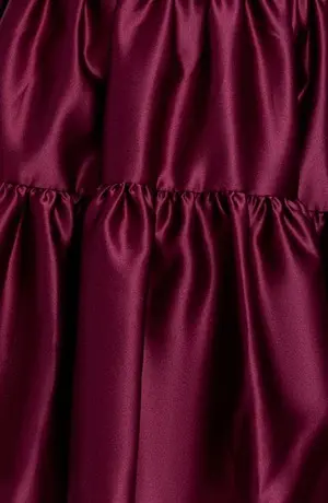 BLONDIE NITES Strapless Satin Corset Tiered Minidress