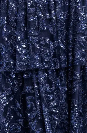 BLONDIE NITES Sequin Tiered Fit & Flare Mini Dress