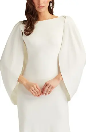 Tadashi Shoji Low Back Crepe Gown