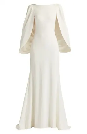 Tadashi Shoji Low Back Crepe Gown