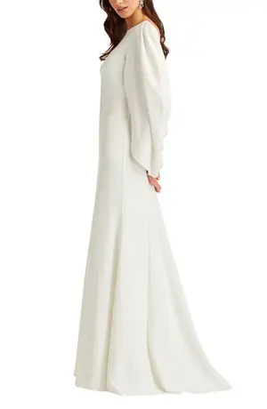 Tadashi Shoji Low Back Crepe Gown