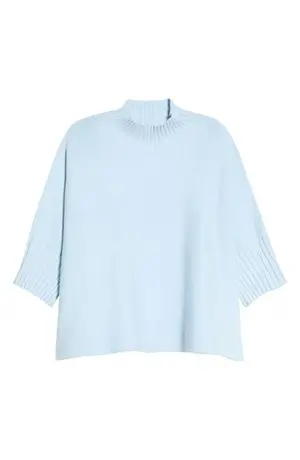 RAIN AND ROSE Crop Turtleneck Sweater Blue