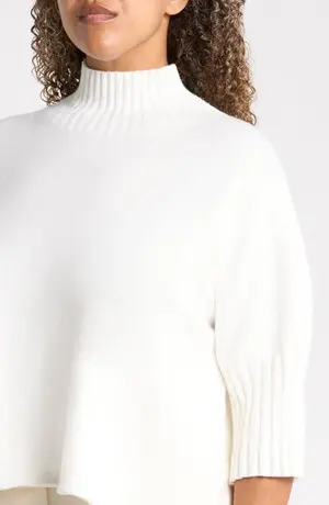 RAIN AND ROSE Fine-gauge Cropped Turtleneck Sweater - Ivory