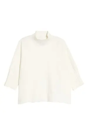 RAIN AND ROSE Fine-gauge Cropped Turtleneck Sweater - Ivory