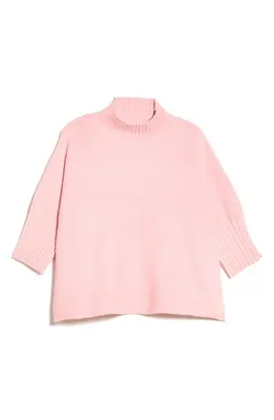 RAIN AND ROSE Crop Turtleneck Sweater Pink