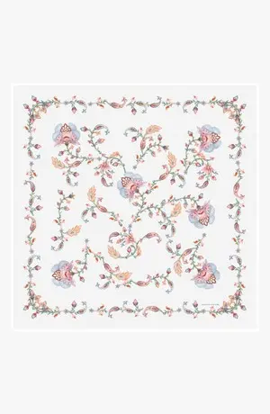 JESSIE ZHAO NEW YORK Dawn Garden Double Sided Silk Scarf - White