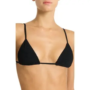 Bond Eye Luana Triangle Bikini Top - Black Recycled