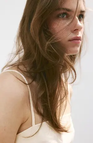 Mango Ruched Square Neck Camisole