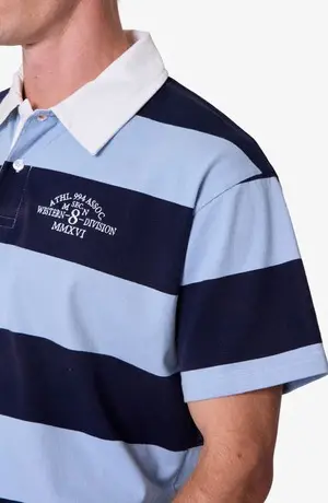 Mnml Big Stripe Short Sleeve Rugby Shirt