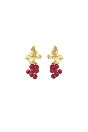 PERACAS Siena Grape Drop Earrings - Red