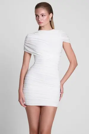LEAU Dolce Drape Mesh Mini Dress