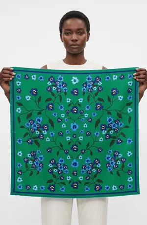 JESSIE ZHAO NEW YORK Emerald Echo Double Sided Silk Scarf