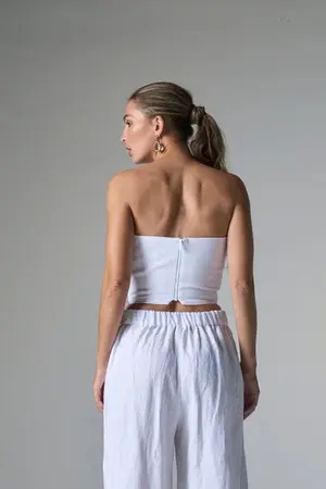 JBQ Cypress Strapless Floral Appliqué Top