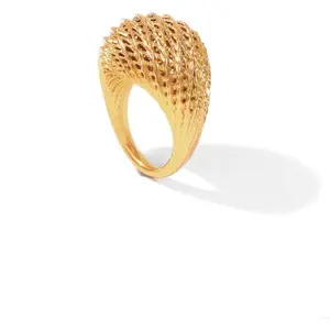 LAMINAR JEWELRY Flow Edgy Dome Ring - Gold