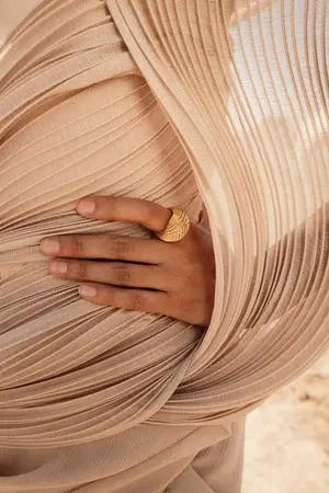 LAMINAR JEWELRY Flow Edgy Dome Ring - Gold