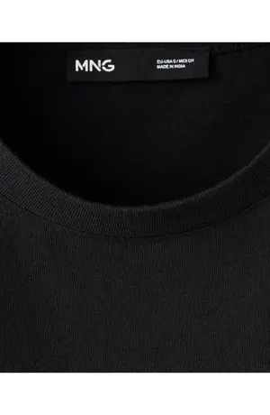 Mango Open Stitch Top - Black