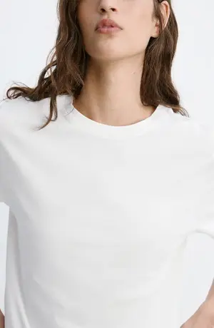 Mango Open Stitch Cotton T-shirt