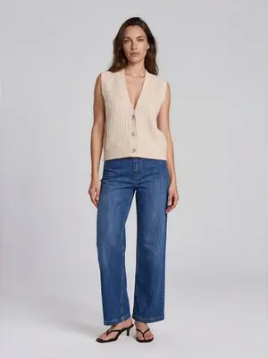 MASAI COPENHAGEN Malaney V-neck Buttoned Cable Knit Vest