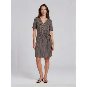 MASAI COPENHAGEN Magavros V-neck Printed Wrap Dress - Black